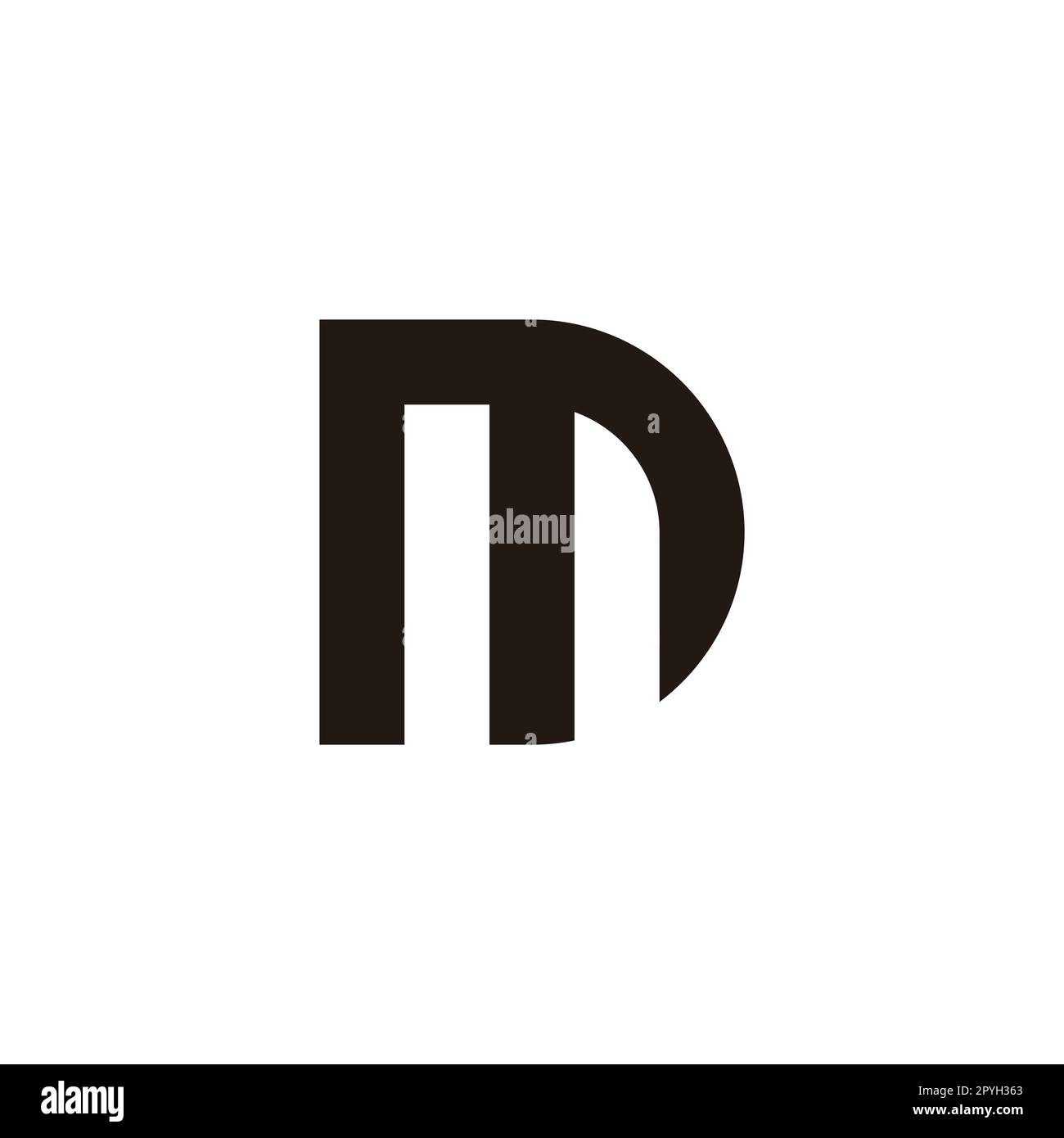 Letter m shaped D outline geometric symbol simple logo vector Stock ...