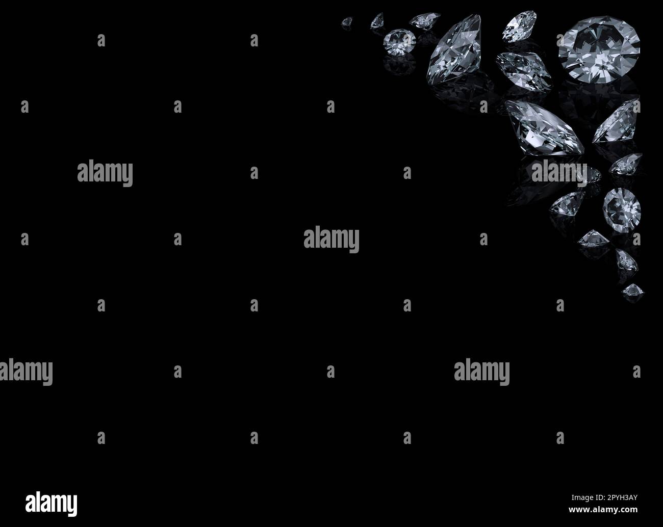 Diamonds background with space for text. 3D render Stock Photo - Alamy