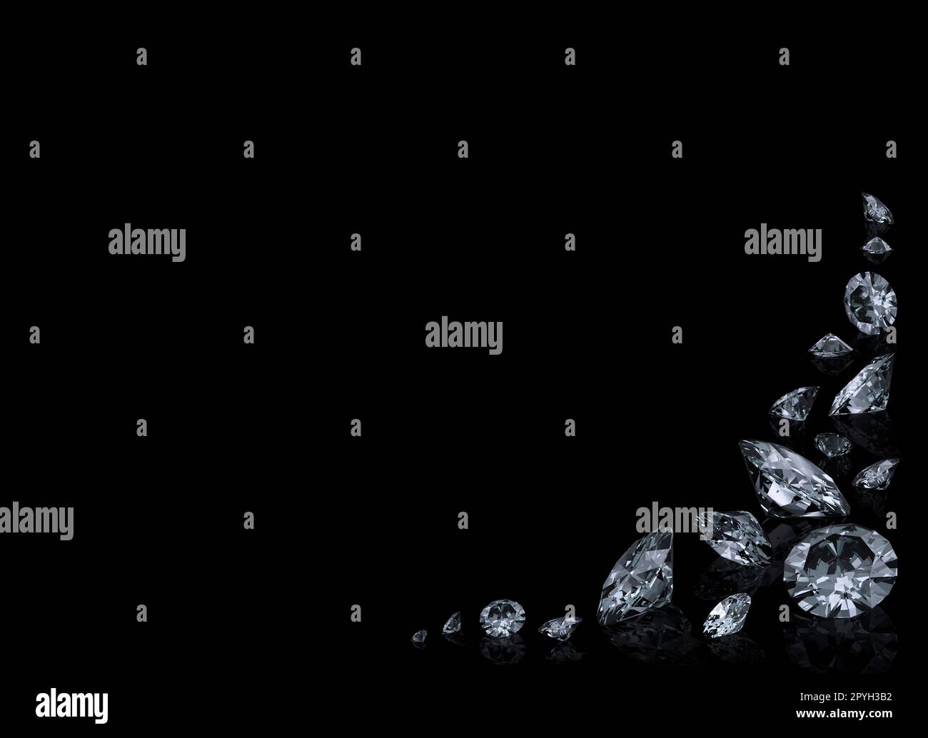 Diamonds background with space for text. 3D render Stock Photo - Alamy