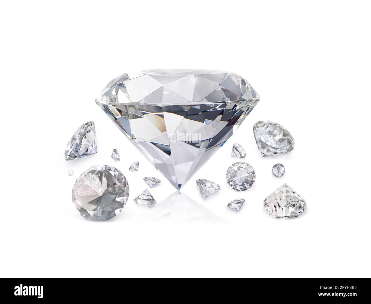 3D illustration.Dazzling diamond on white background Stock Photo - Alamy