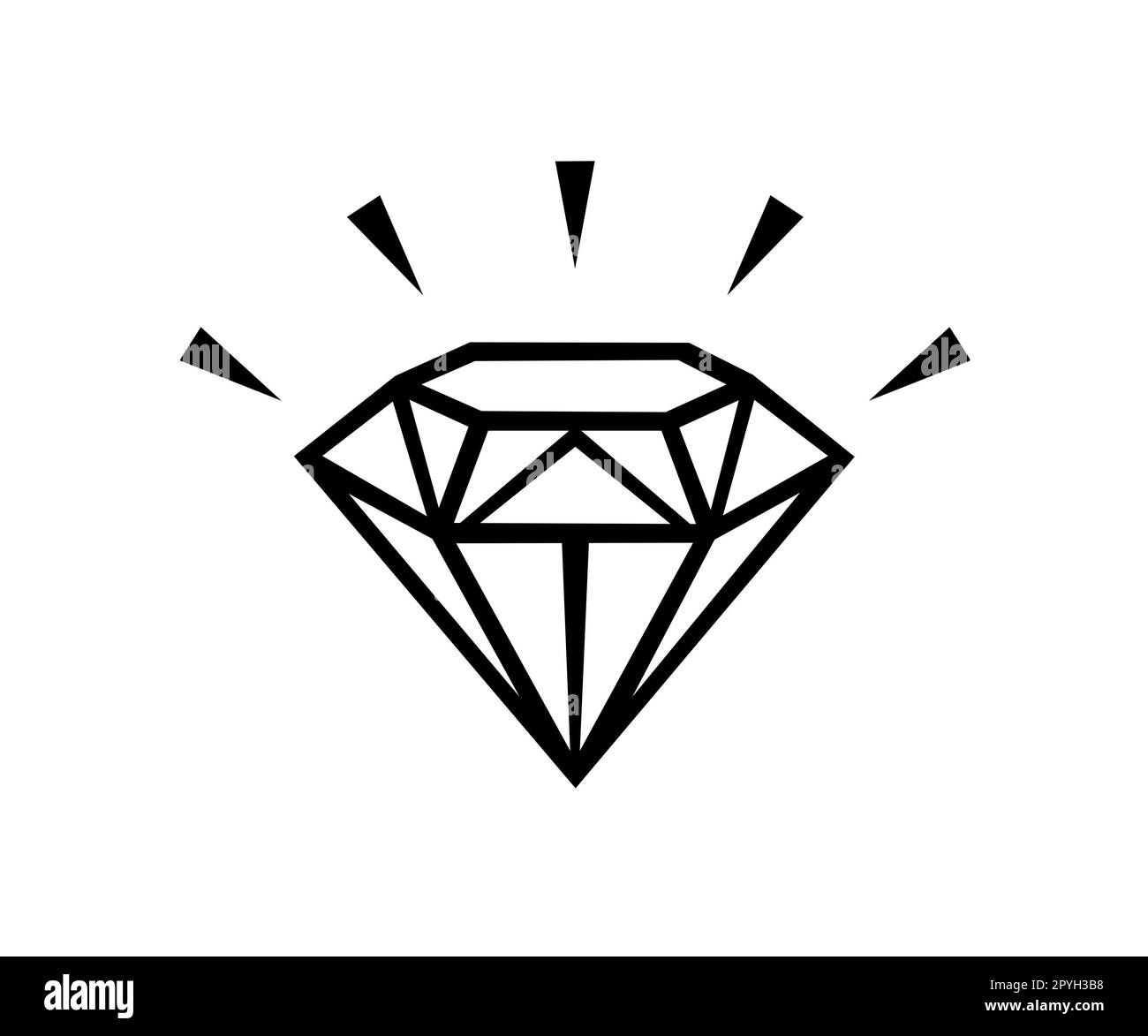 diamonds in a flat style. Abstract black diamond collection icons ...