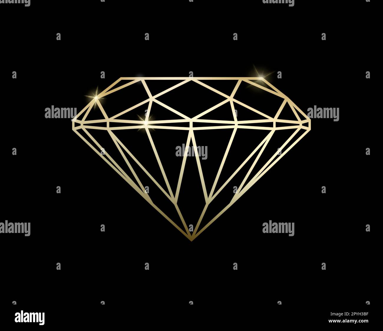 Abstract luxury template with gold diamond outlined shape Stock Photo ...