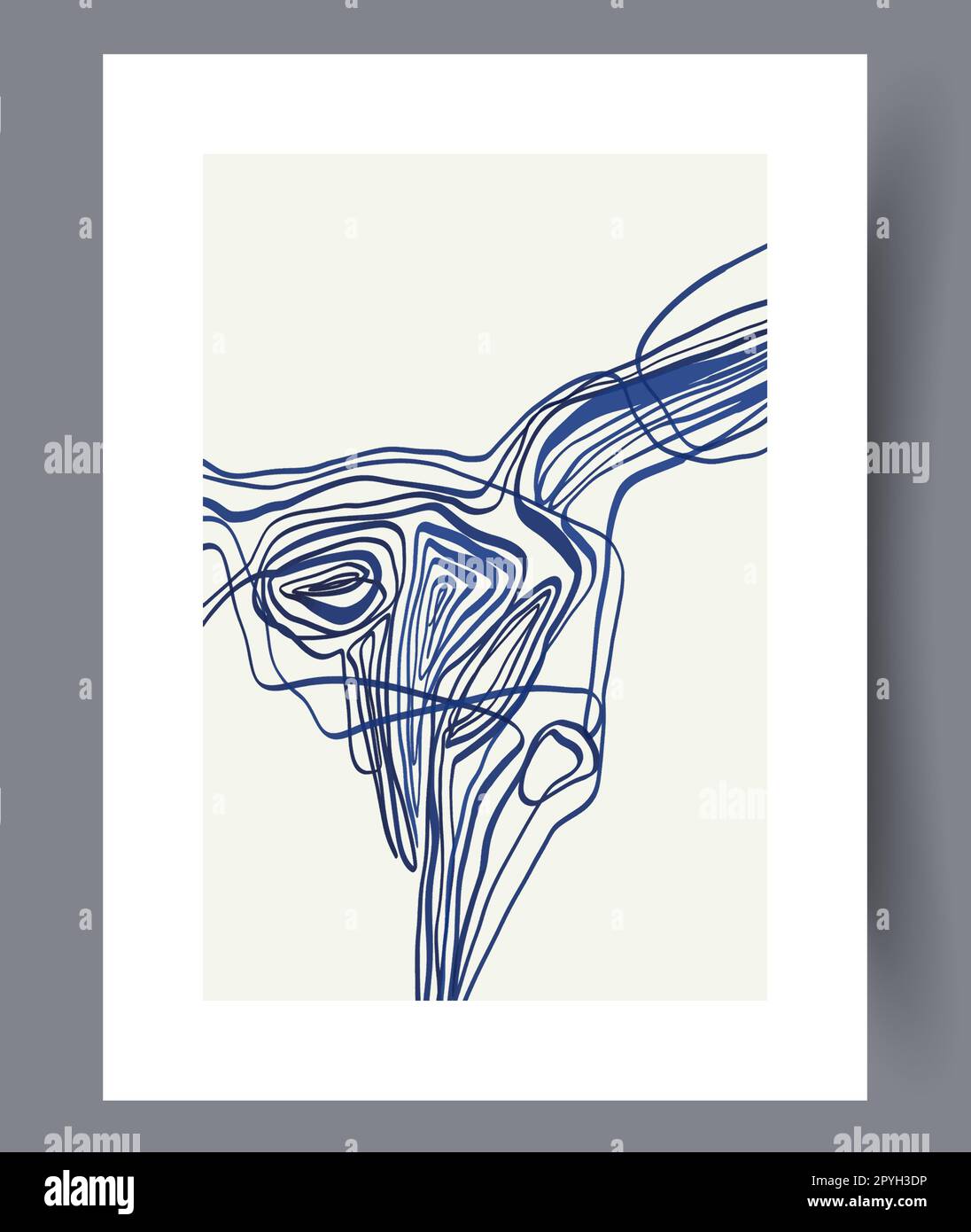 Abstract lines thin drawing wall art print. Printable minimal abstract ...