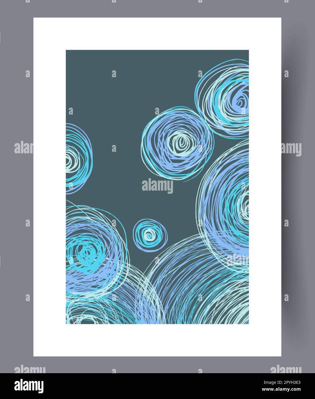 Abstract rings bohemian elements wall art print. Contemporary ...