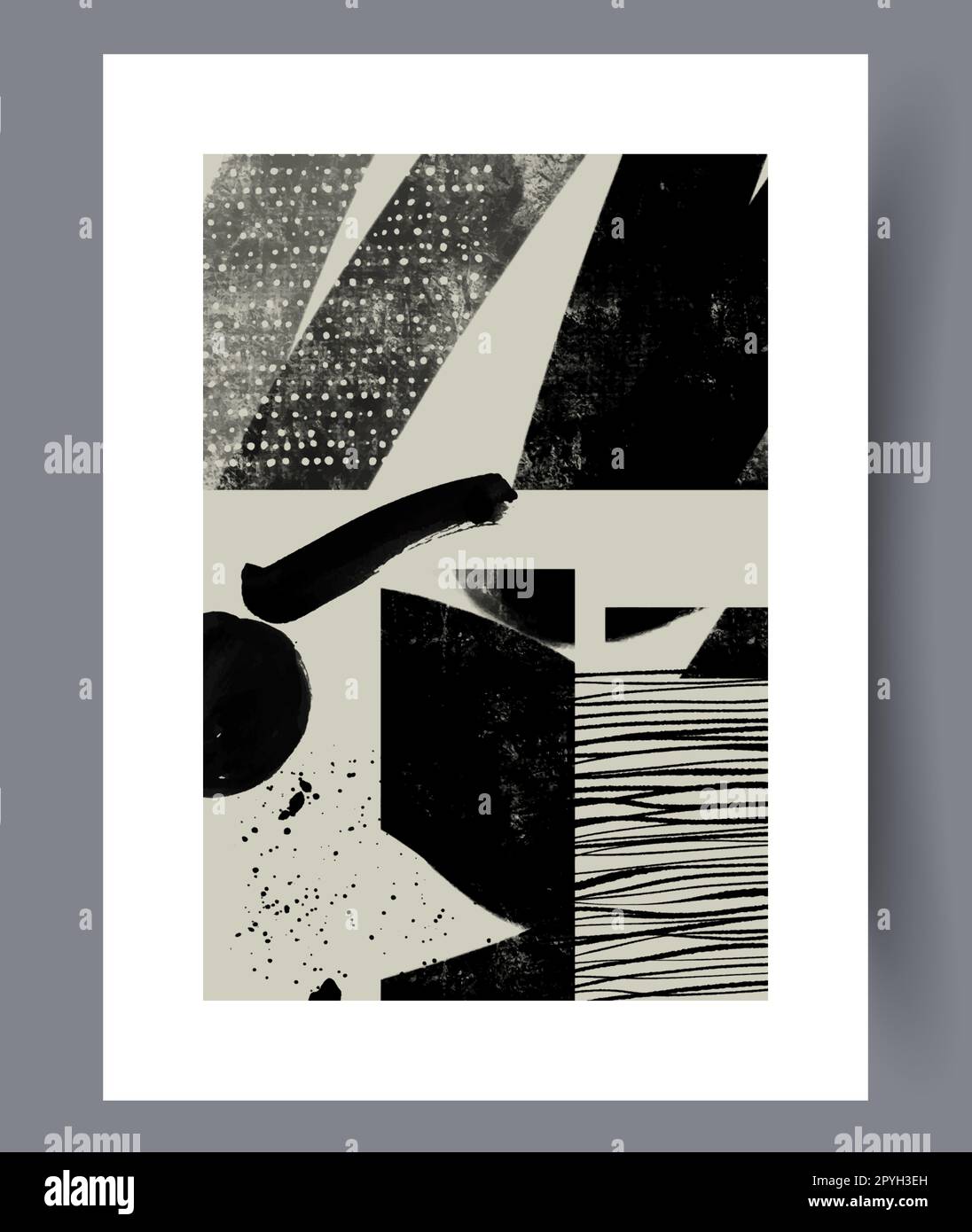 Abstract figures geometric elements wall art print. Contemporary ...