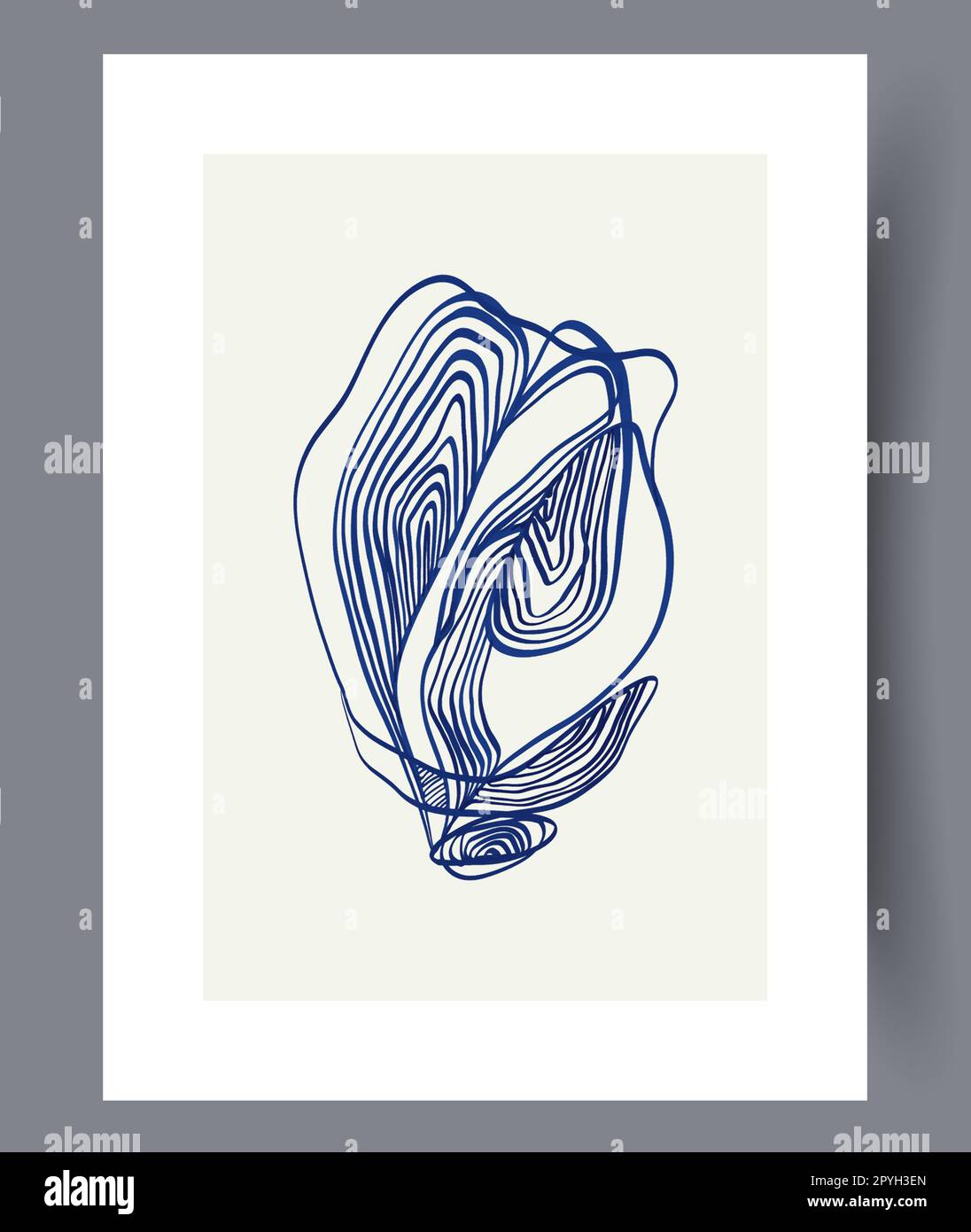 Abstract stripes tortuous forms wall art print. Contemporary decorative ...