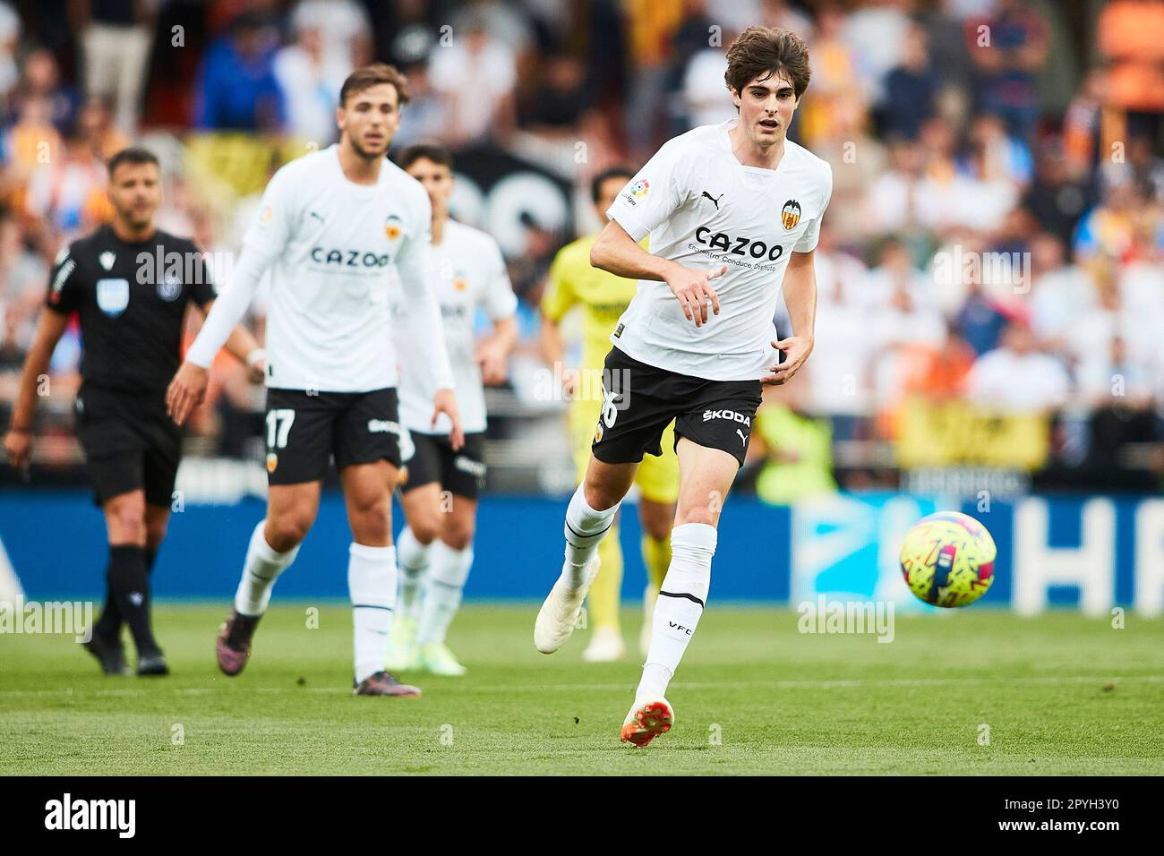 Javier Guerra (Valencia CF, #36) in action during the LaLiga Santander ...