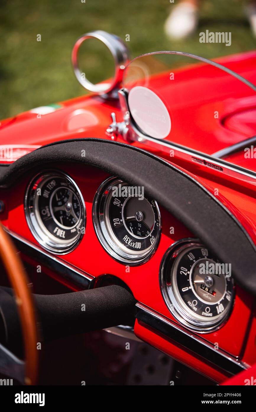 Speedometer meter gauge on an old vintage car Stock Photo - Alamy