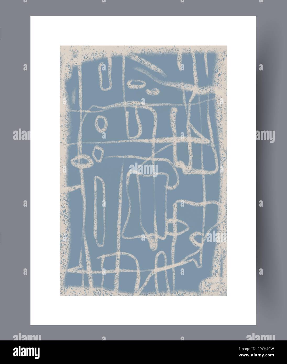 Abstract lines primitive creation wall art print. Contemporary ...