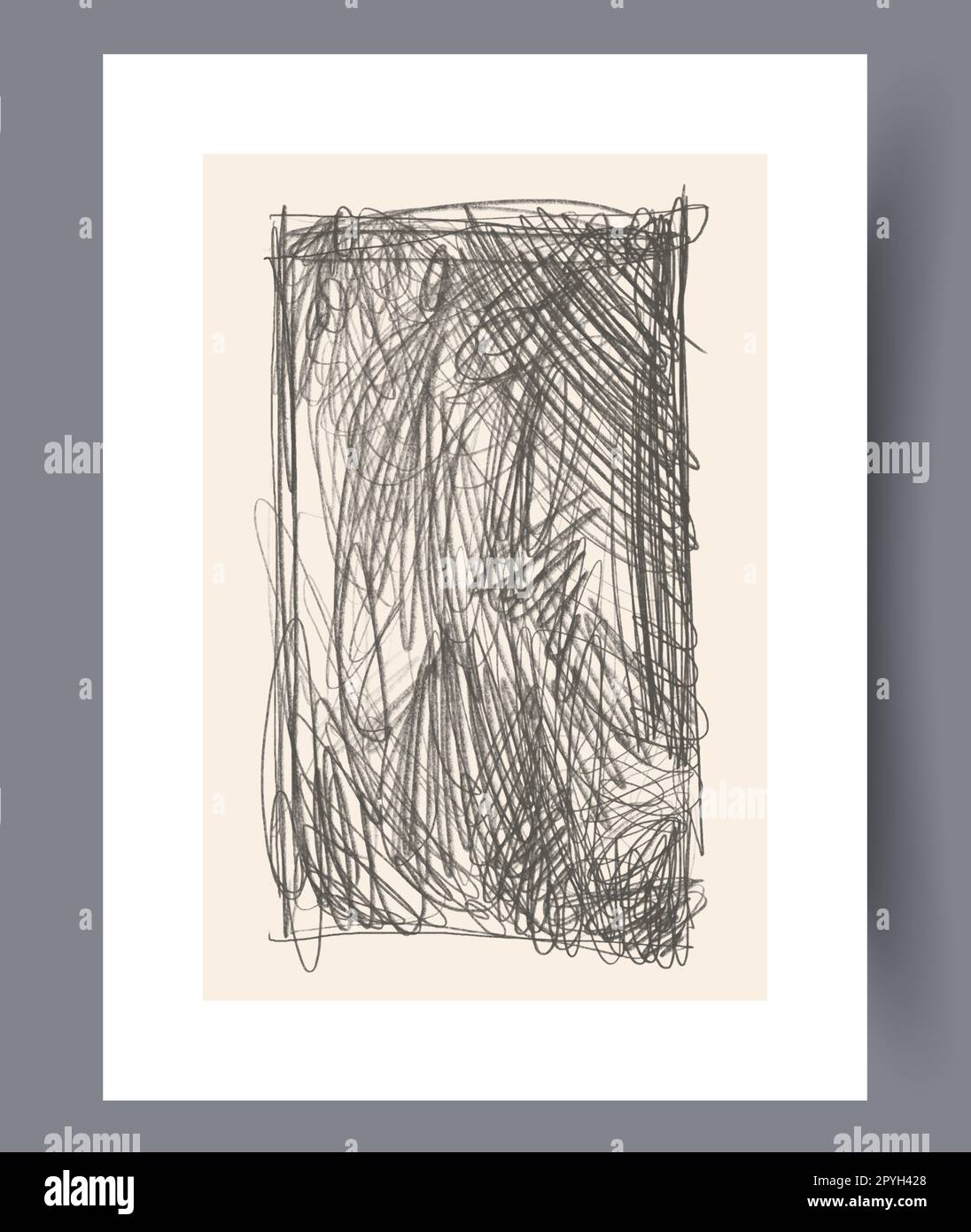 Abstract postmodernism graphite chaos wall art print. Contemporary ...