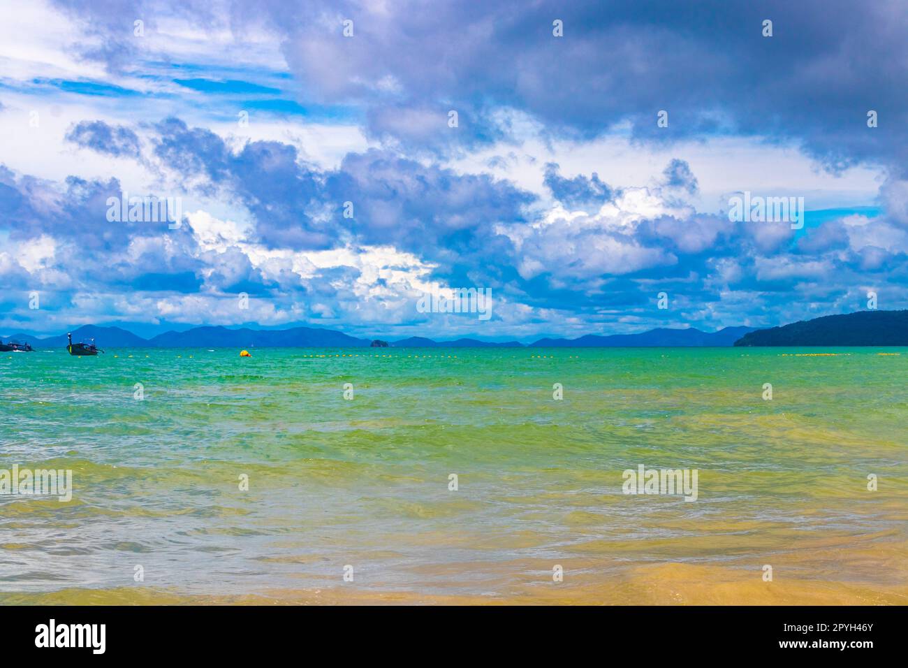 Railay Beach Thailand beautiful famous beach lagoon between limestone ...