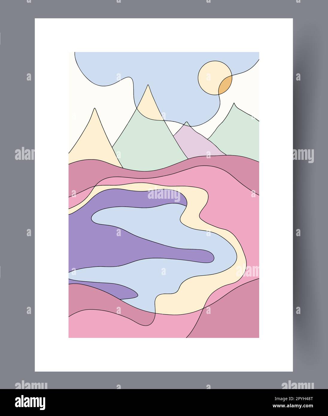 Landscape nature pictorial summer wall art print. Wall artwork for ...