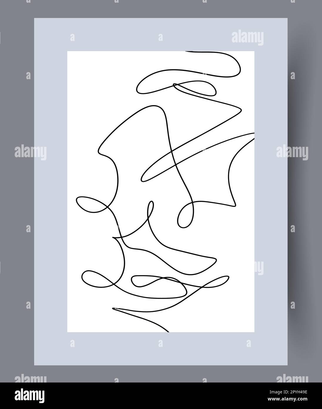 Abstract scribble snafu line wall art print Stock Photo - Alamy