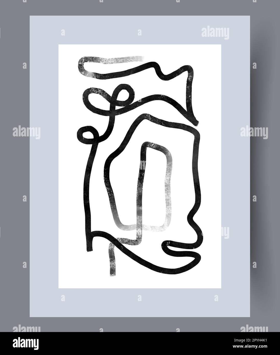 Abstract line tortuous path wall art print. Printable minimal abstract ...