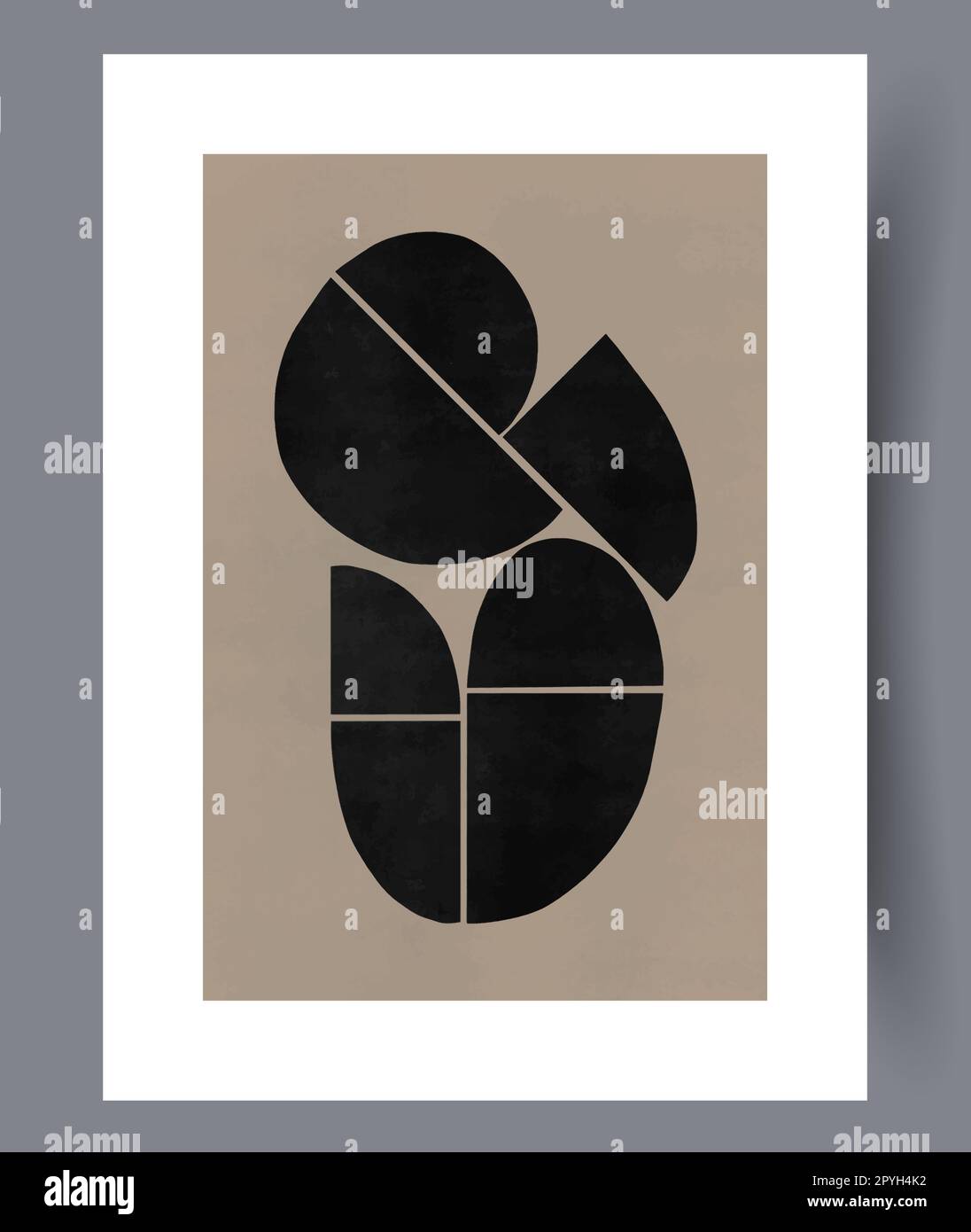 Abstract forms creative minimalism wall art print. Contemporary ...