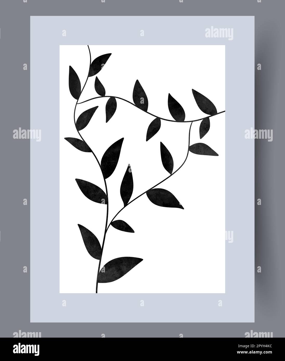 Still life twigs curly tree wall art print. Printable minimal abstract ...