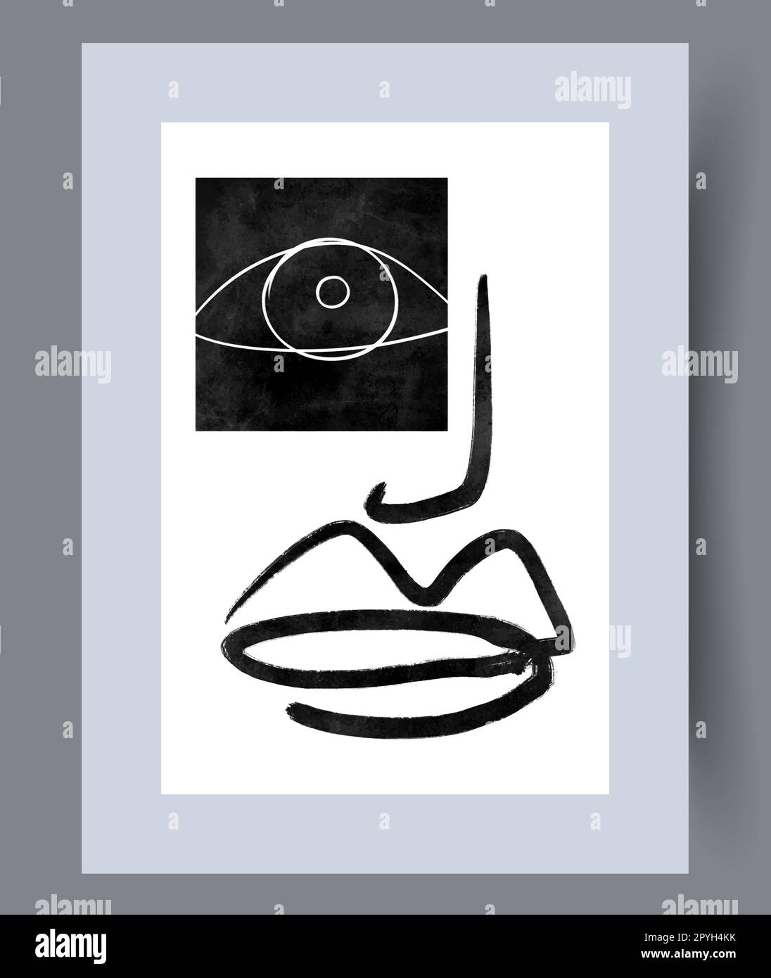 Portrait eye expressionism face wall art print. Printable minimal ...