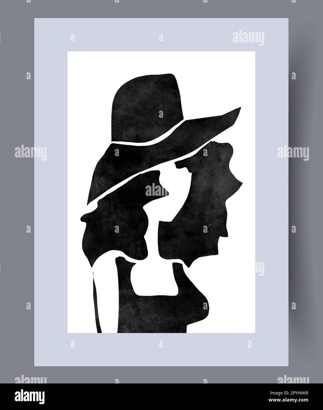 Portrait woman graceful lady wall art print. Contemporary decorative ...