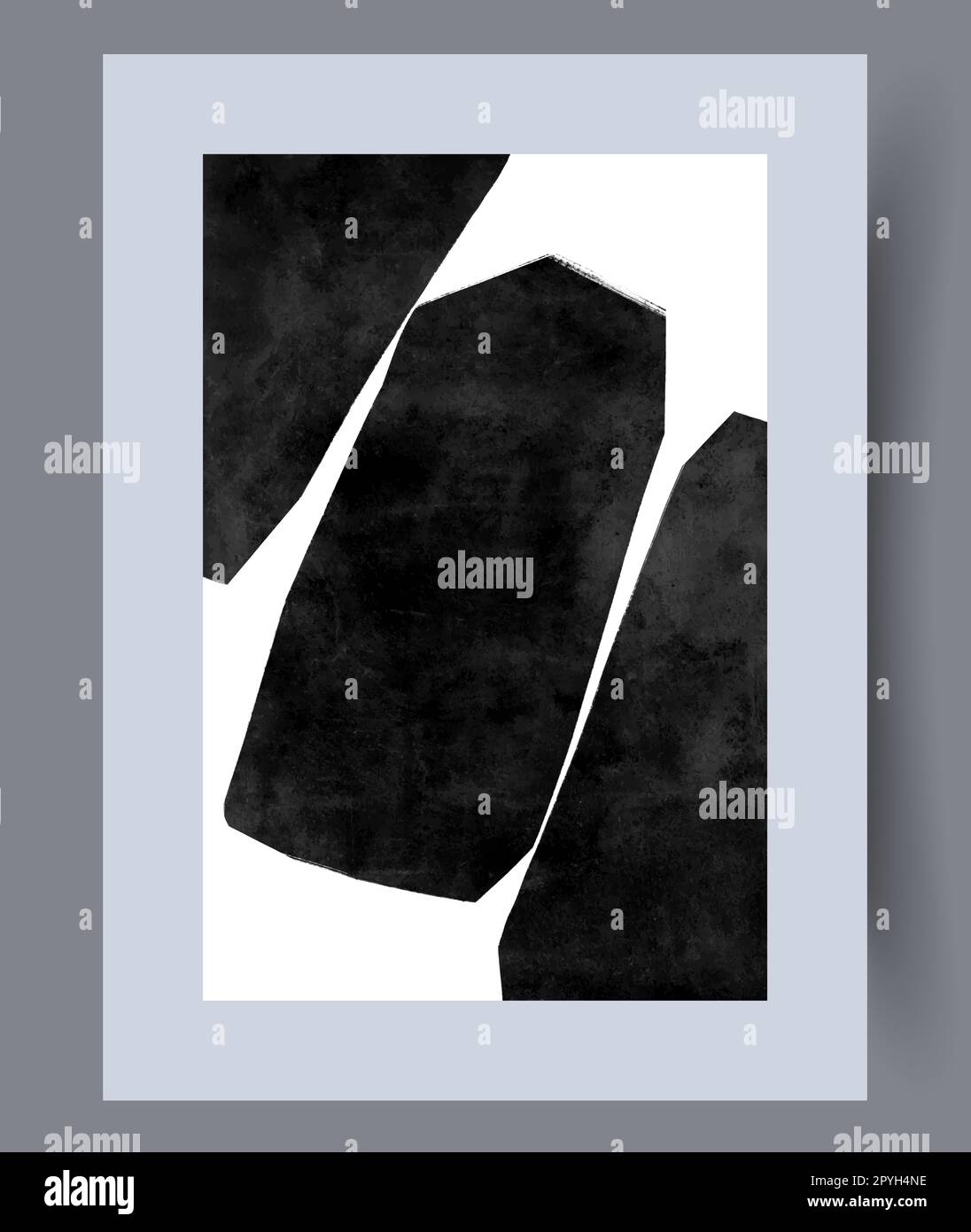 Abstract figures monochrome conceptualism wall art print. Contemporary ...