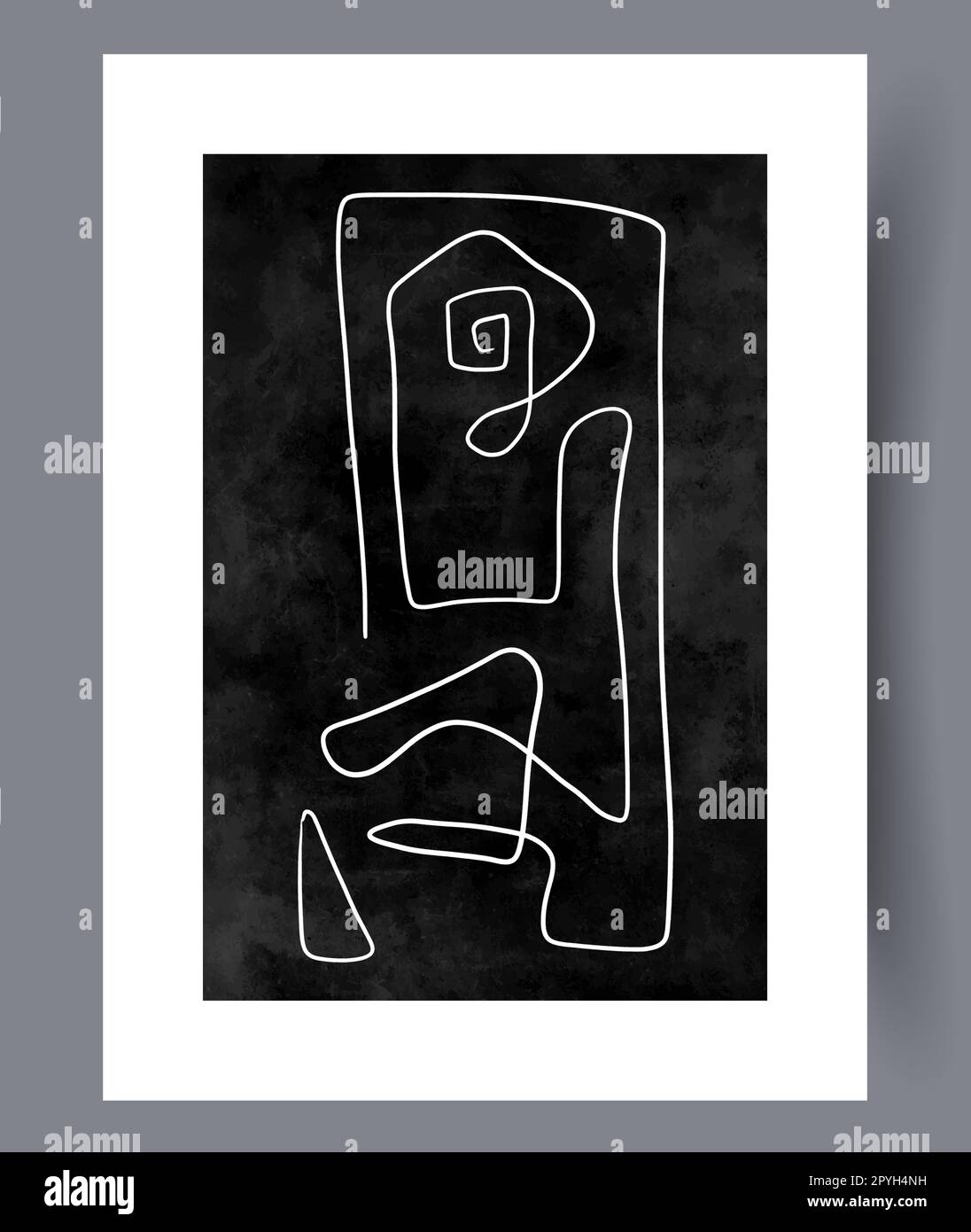 Abstract lines chaos conceptualism wall art print. Printable minimal ...