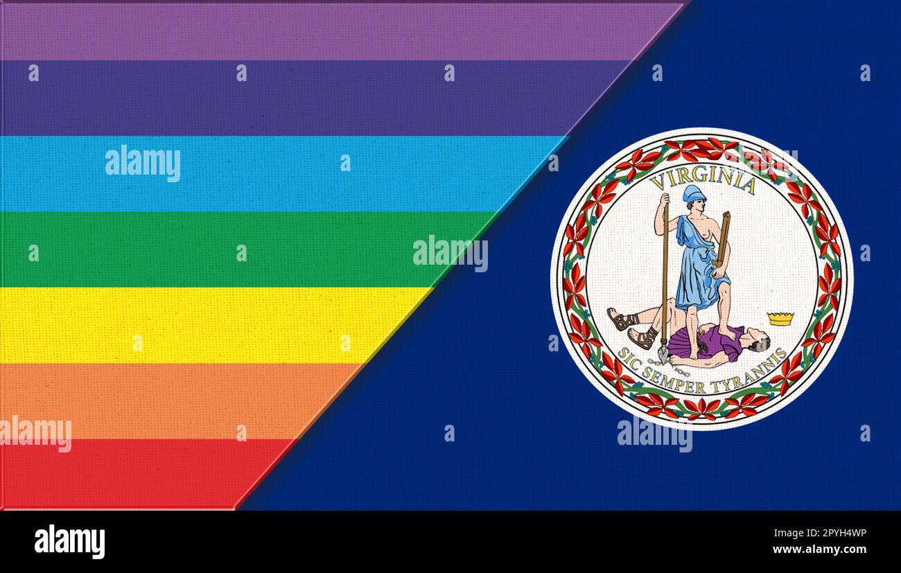 Flags of Virginia and lgbt. sexual concept. flag of sexual minorities ...