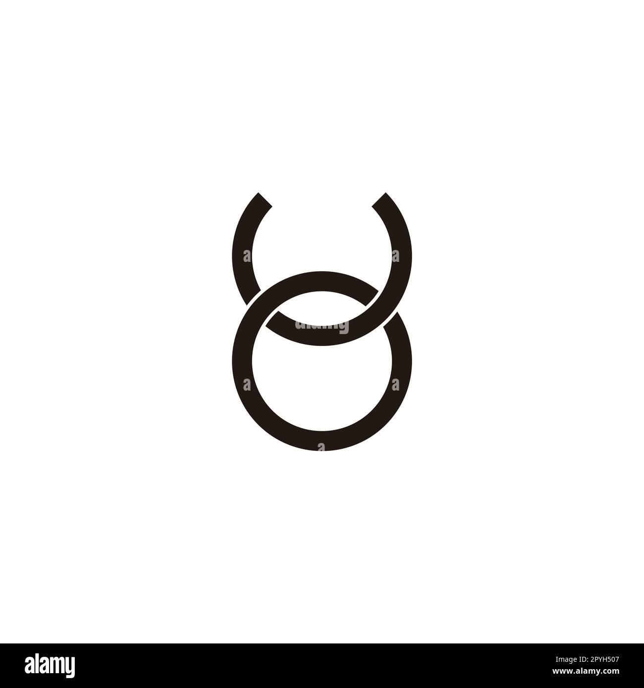 Letter U and O circles geometric symbol simple logo vector Stock Vector ...