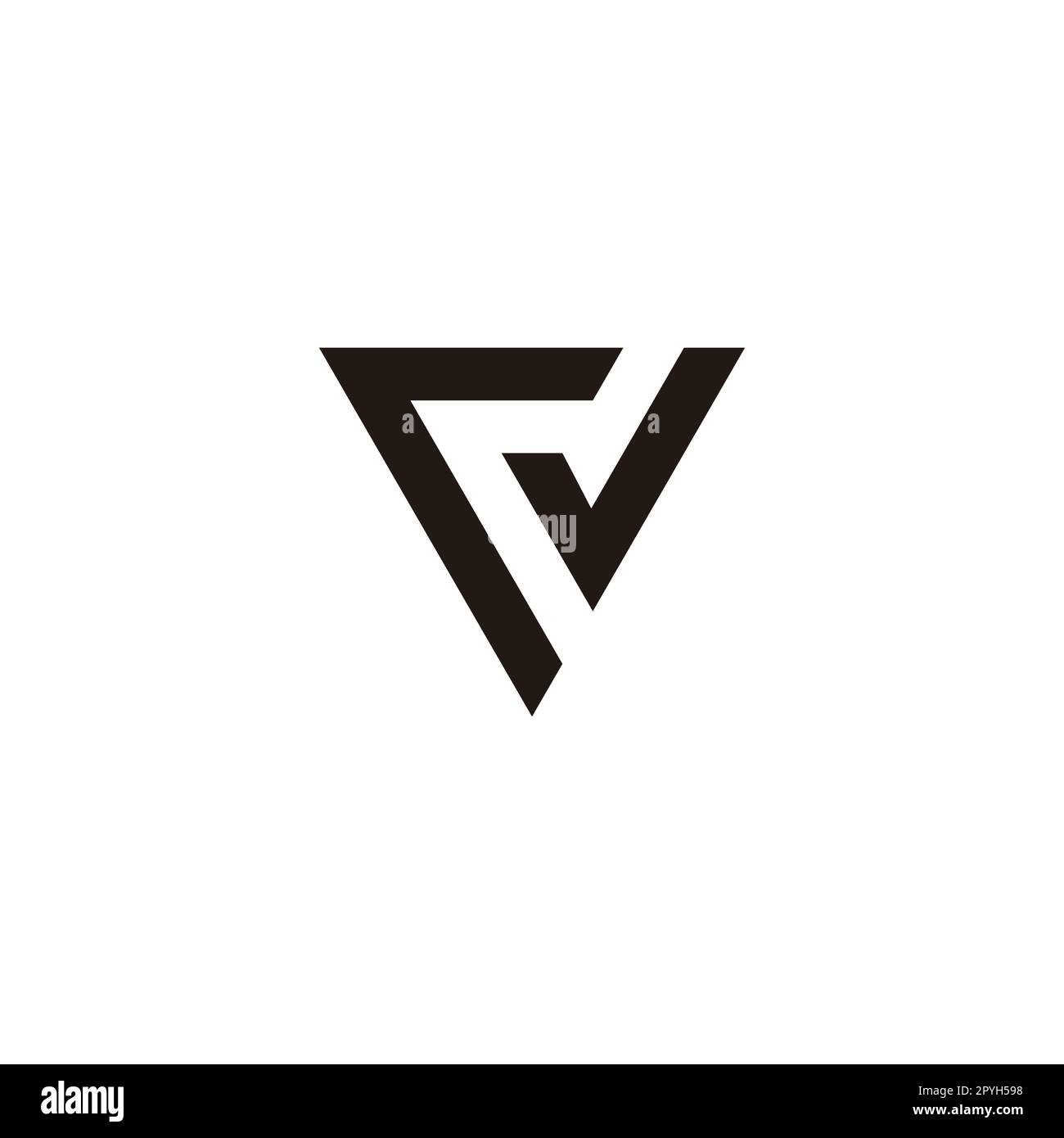 Letter r and v triangle geometric symbol simple logo vector Stock ...