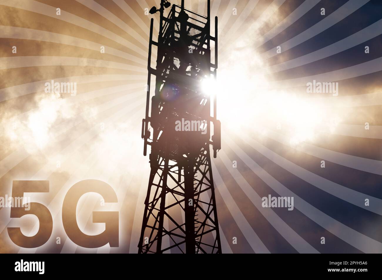 Concept of future technology 5G network systems and internet. 3d ...