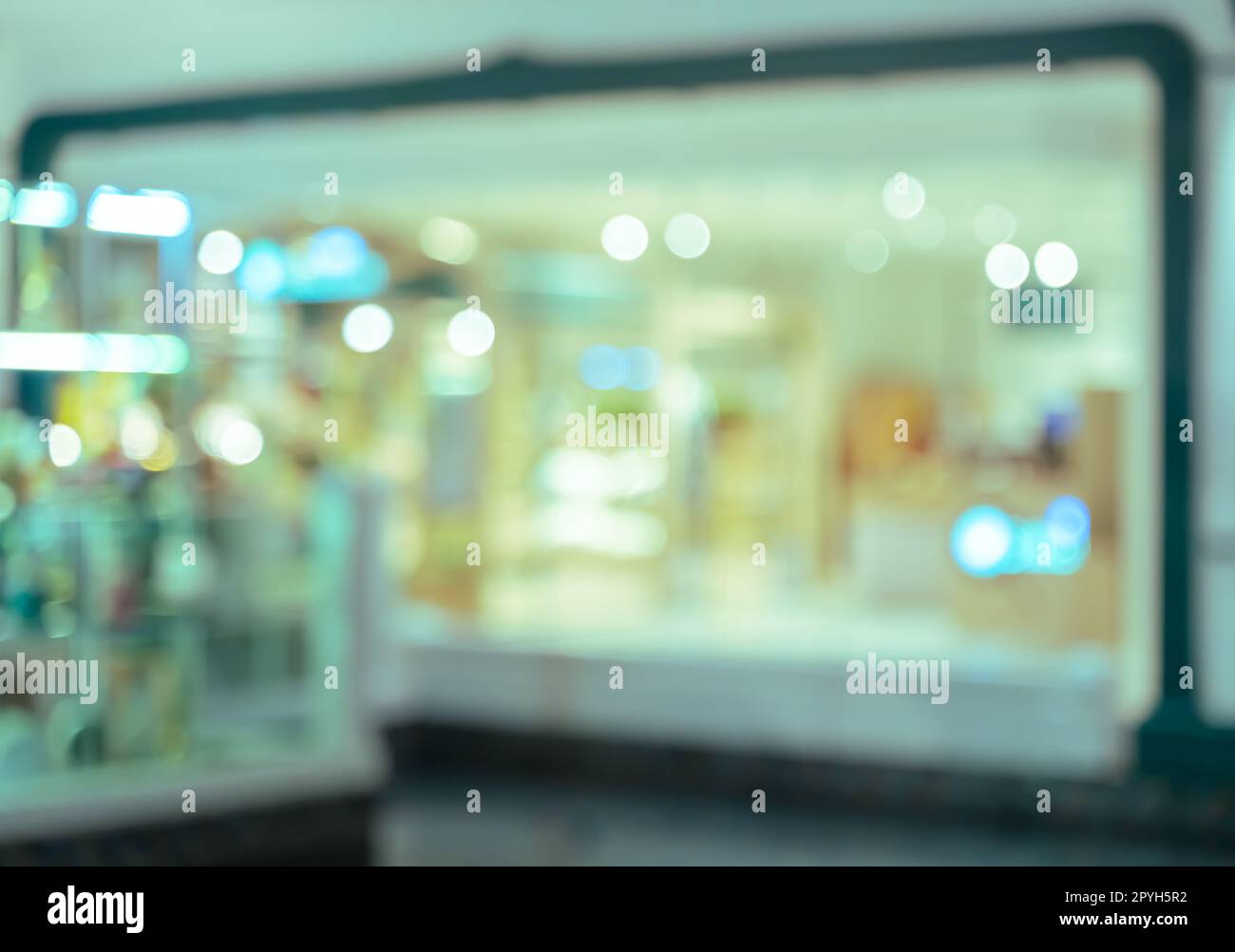 Abstract blur image of shopping mall or department store interior ...