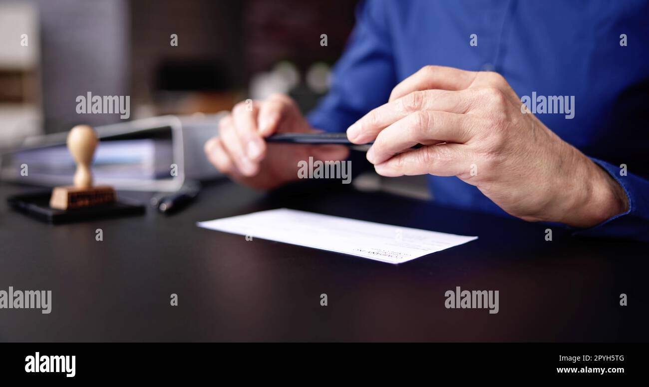 Remote Check Deposit Taking Photo Stock Photo - Alamy