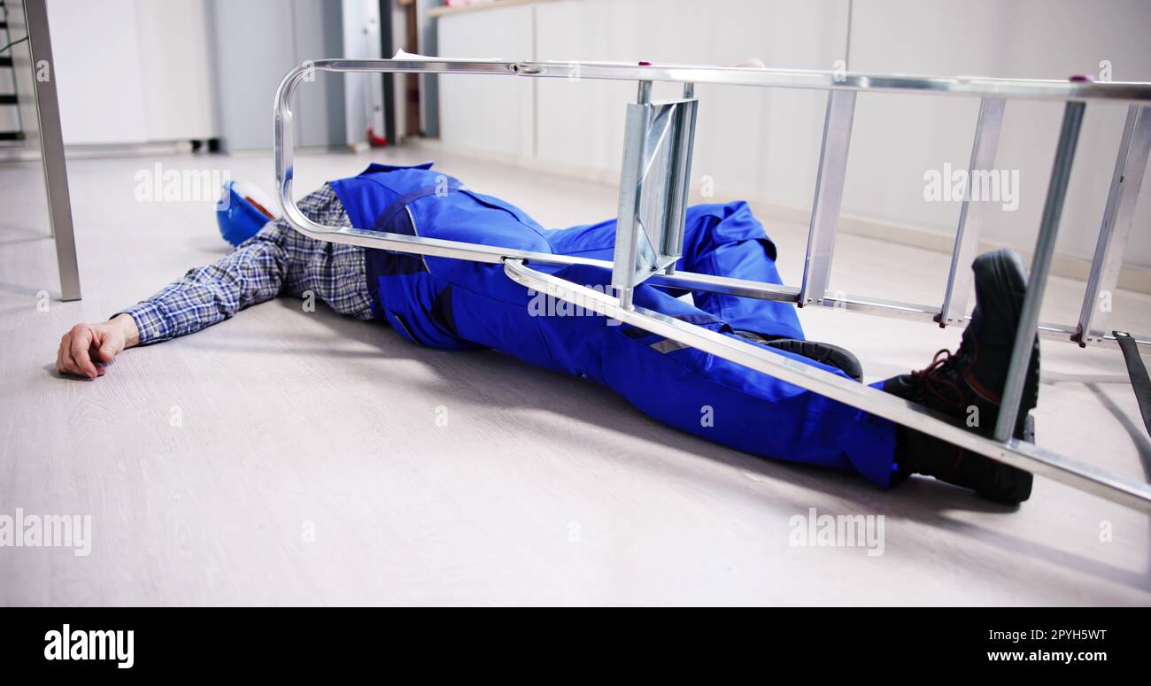 Man falling ladder hi-res stock photography and images - Alamy