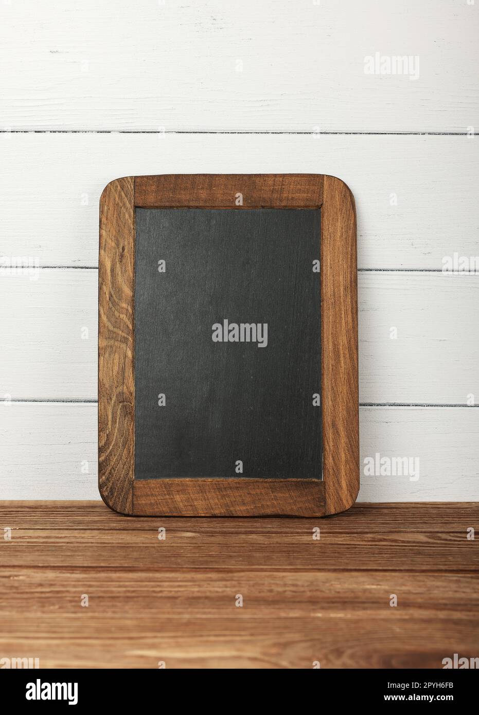 Blank slate chalkboard sign with wooden frame Stock Photo - Alamy