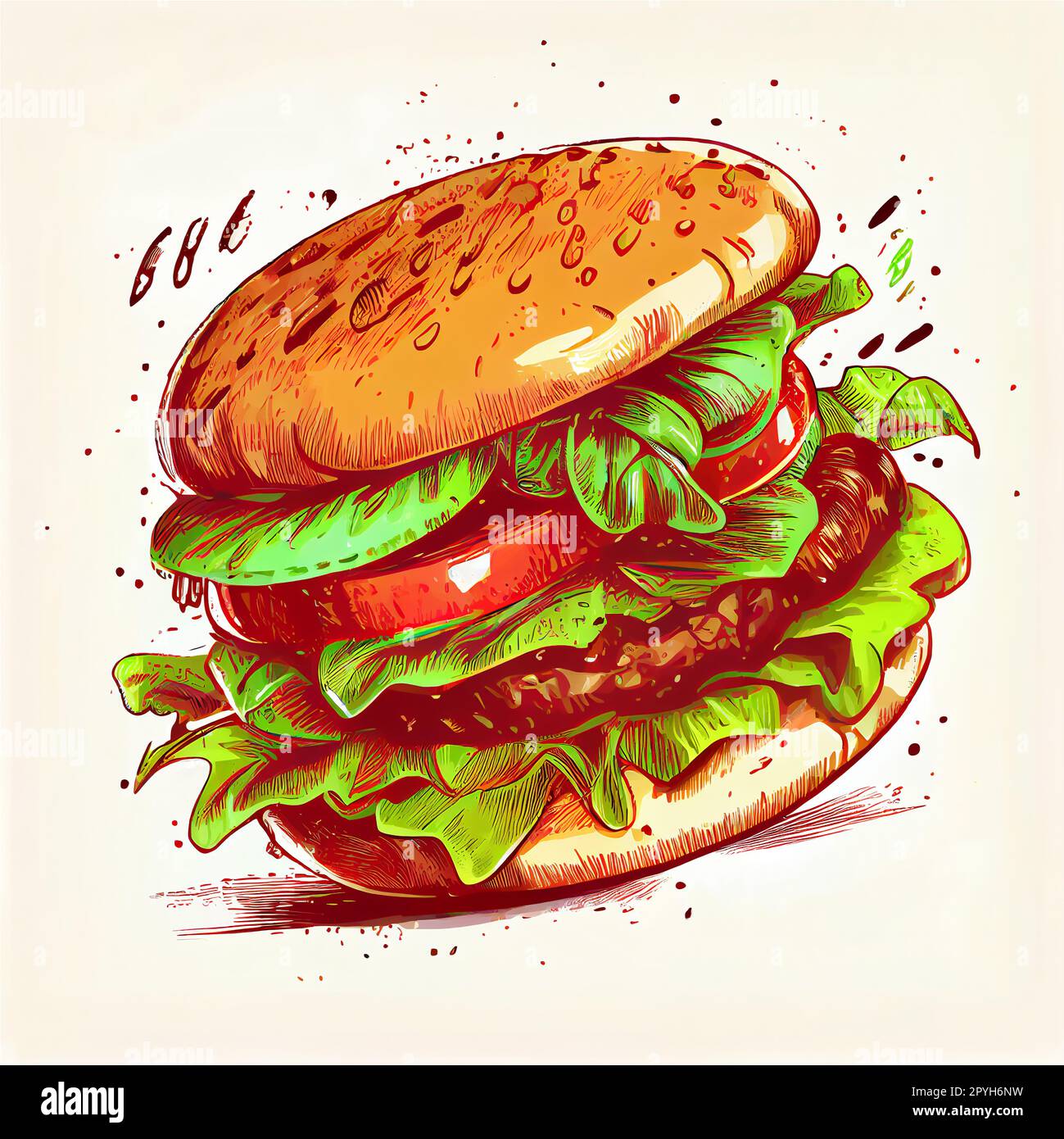 Fast food illustrations Stock Photo - Alamy
