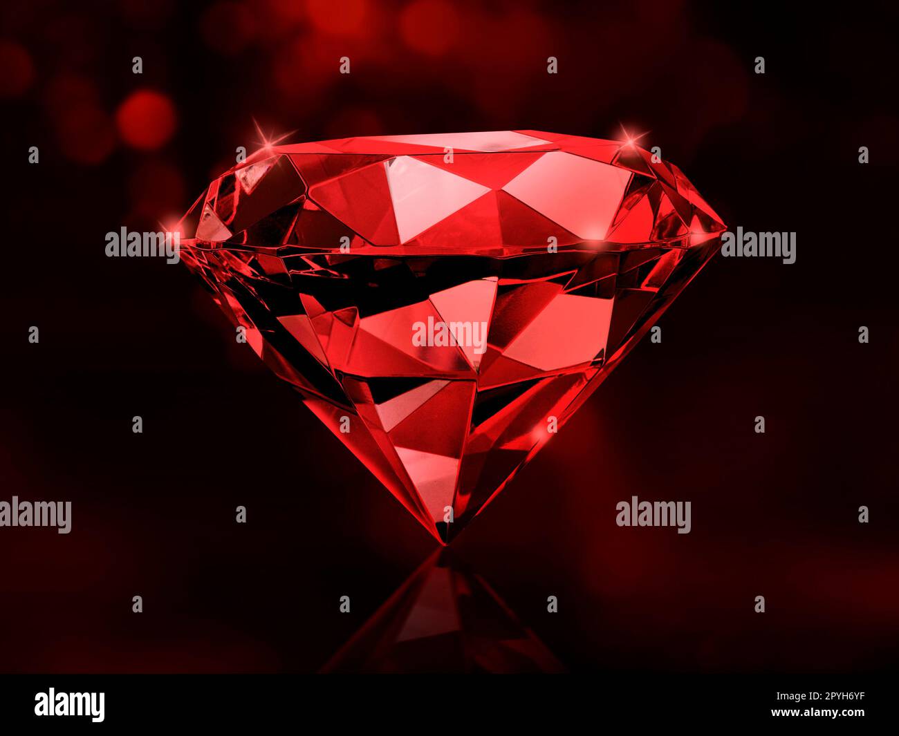 Sparkling red diamonds on a dark red glowing bokeh background Stock ...