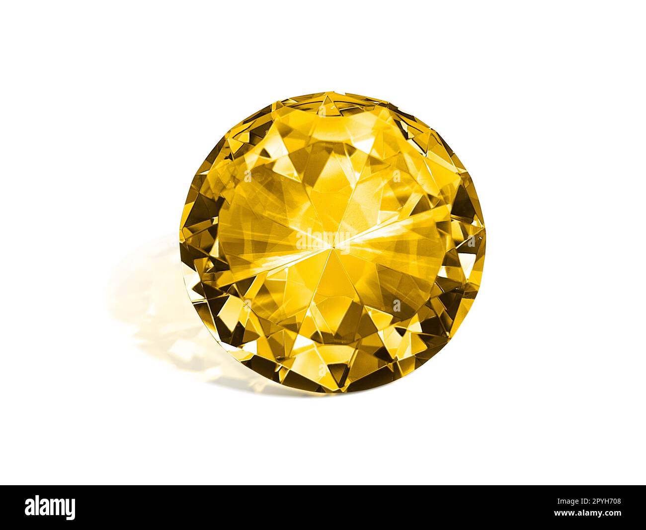 diamond Yellow on white background Stock Photo - Alamy