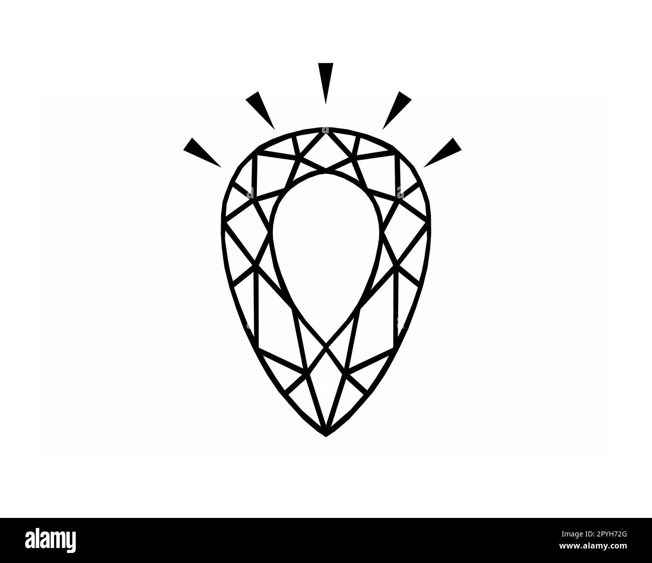 Diamonds in a flat style. Abstract black diamond icons. Linear outline ...