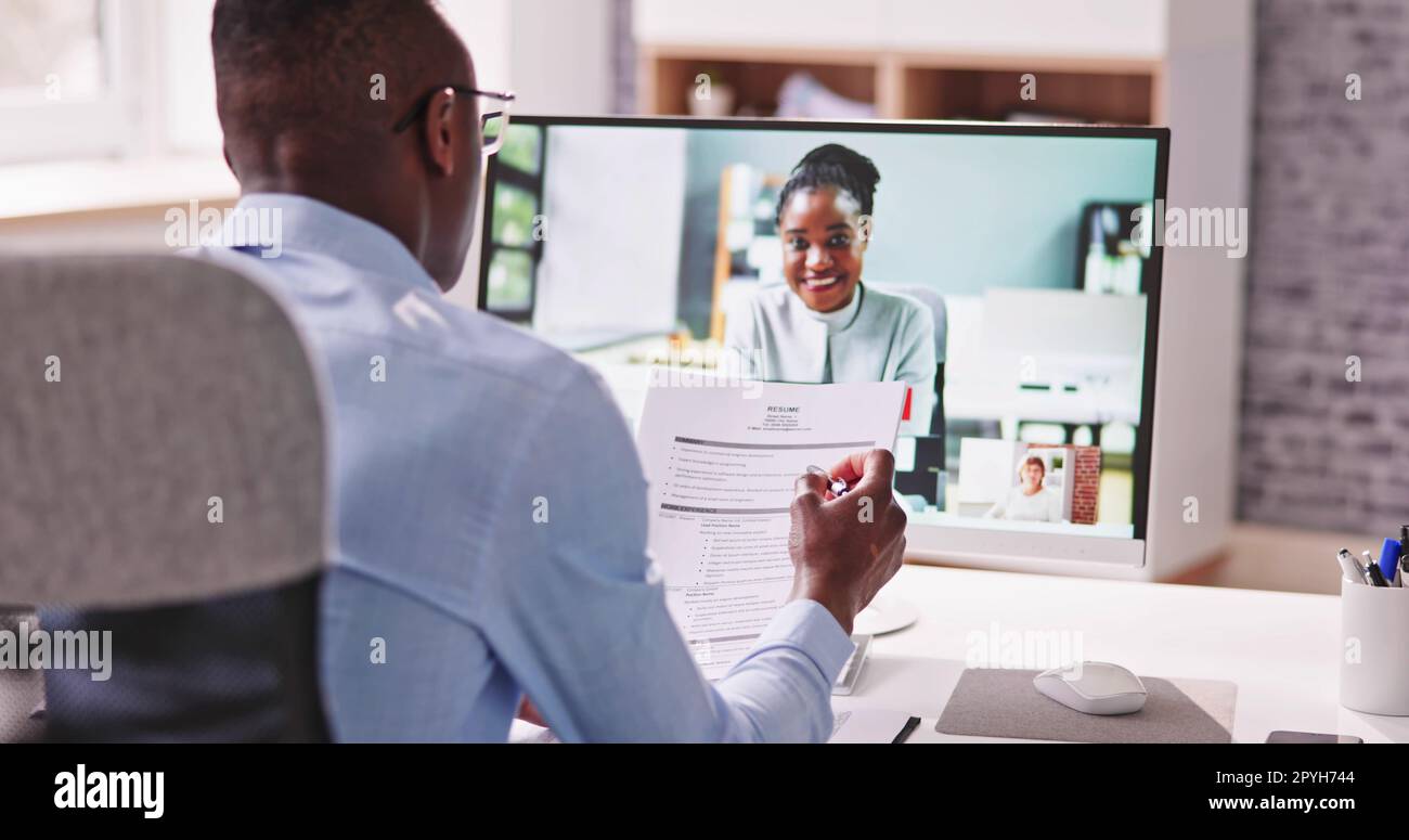 Online Video Conference Job Interview Meeting Stock Photo - Alamy