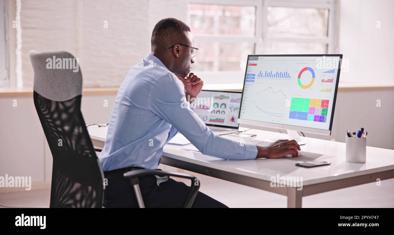 African american businessman using desktop hi-res stock photography and ...