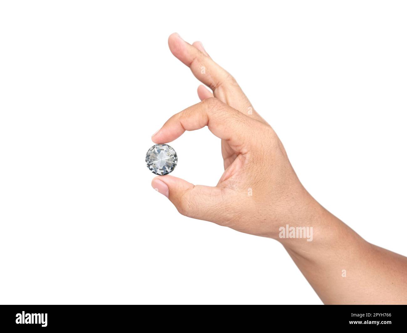 Hand holding diamond isolated on white background. concept for chossing ...