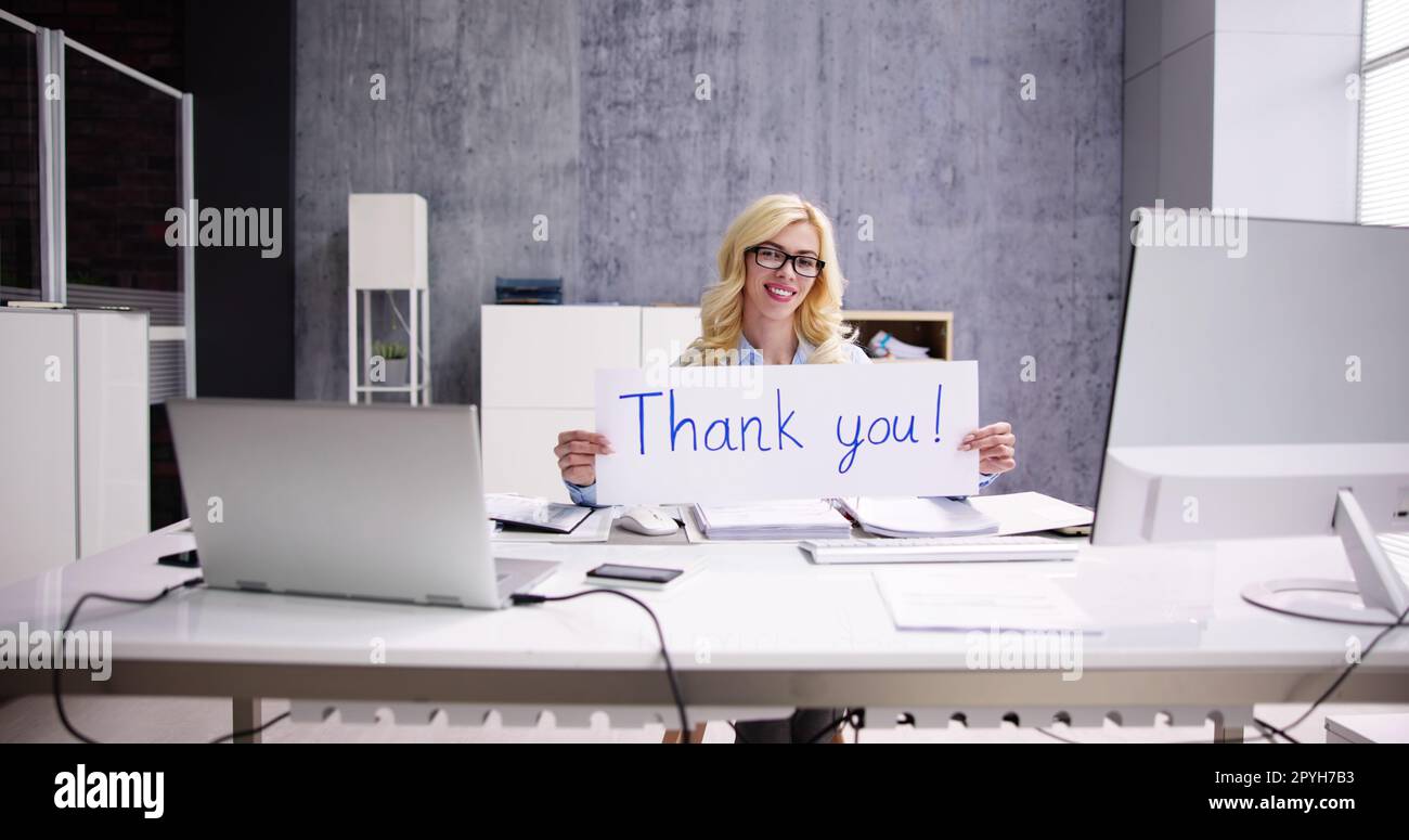 Thank You Corporate Job Appreciation Sign Stock Photo - Alamy
