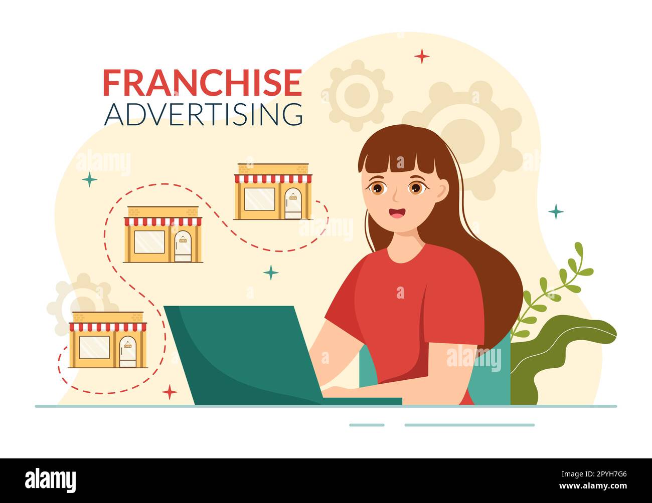 Franchise Advertising Illustration with Business and Finance to ...