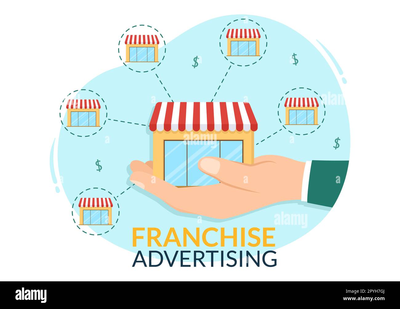 Franchise Advertising Illustration with Business and Finance to ...