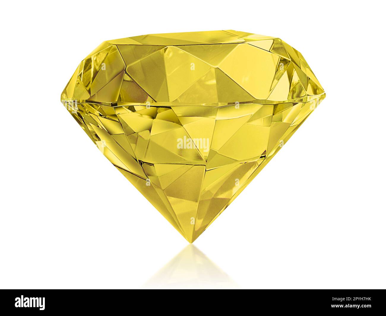 diamond Yellow on white background Stock Photo - Alamy