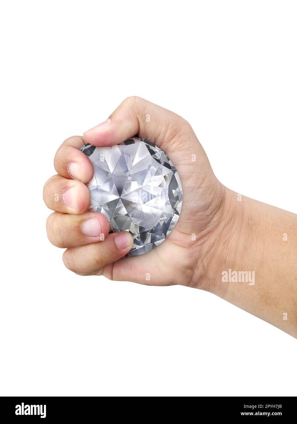Large Crystal Diamonds at hand, on white background Stock Photo - Alamy
