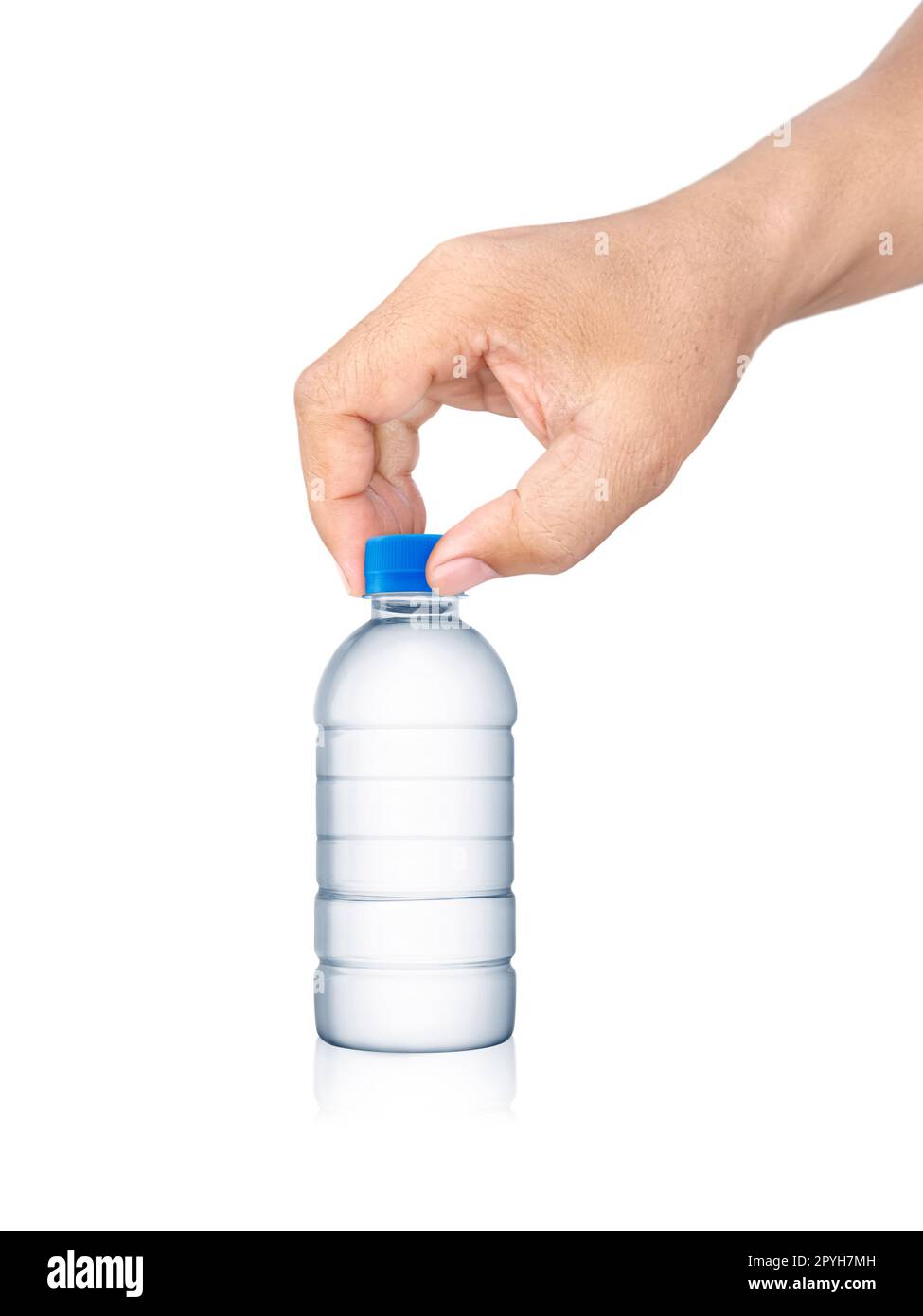A man hand with bottle of water isolated on white background Stock ...