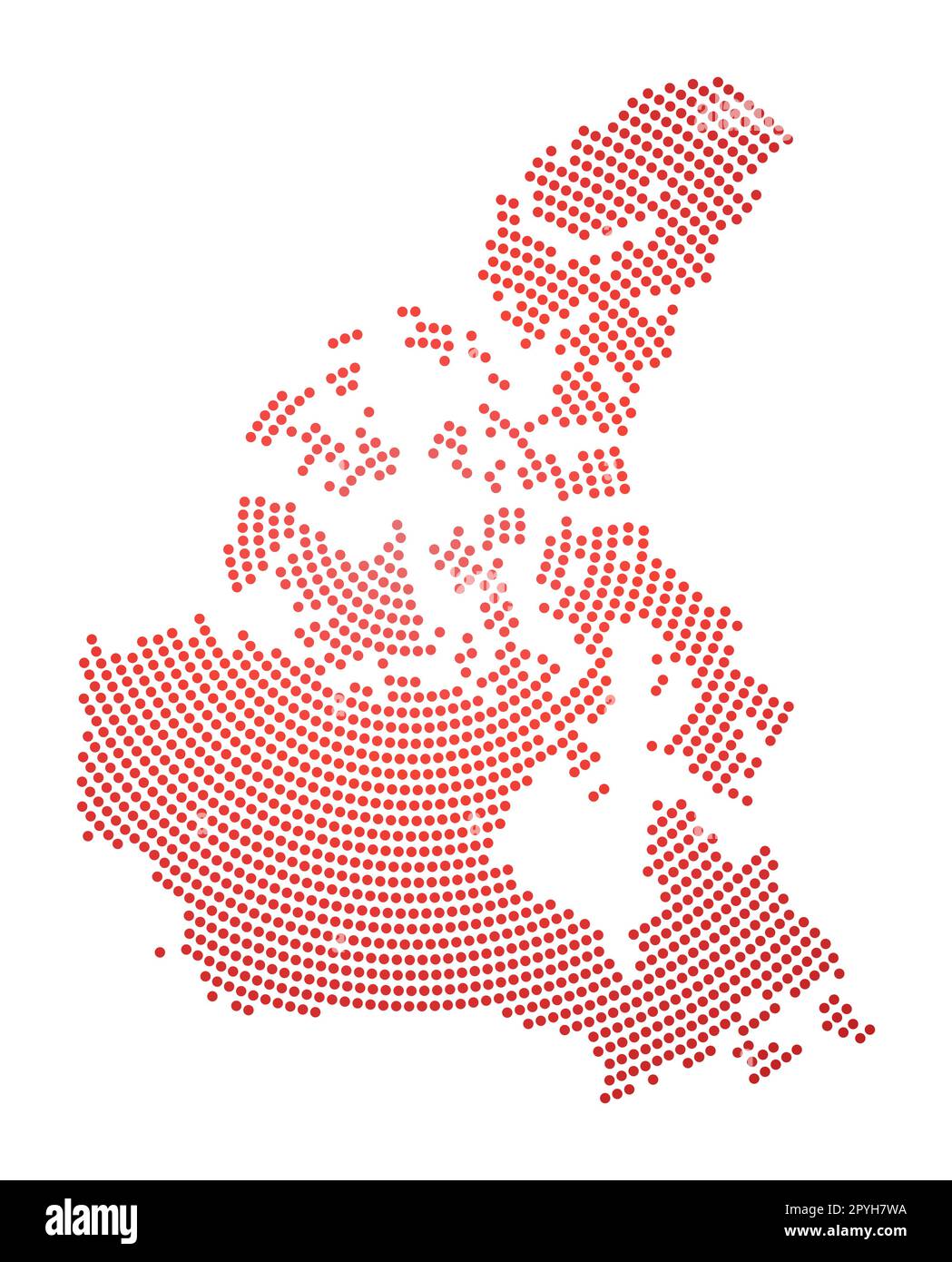 Canada dotted map. Digital style shape of Canada. Tech icon of the ...