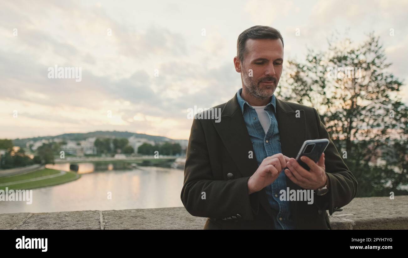 Close-up of man turning his head and posing for the camera Stock Photo ...