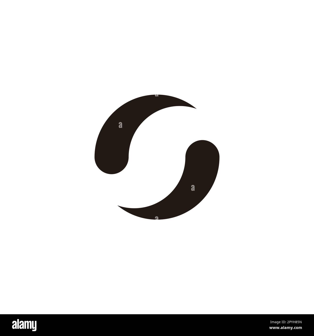 Letter S splash, rounded geometric symbol simple logo vector Stock ...