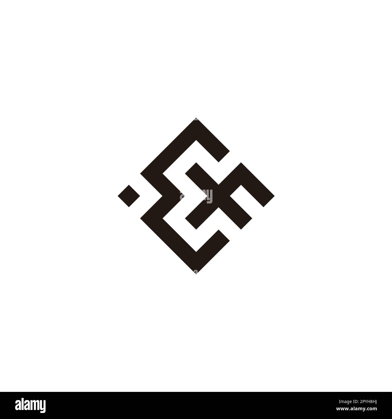 Letter E and F square, arrow geometric symbol simple logo vector Stock ...