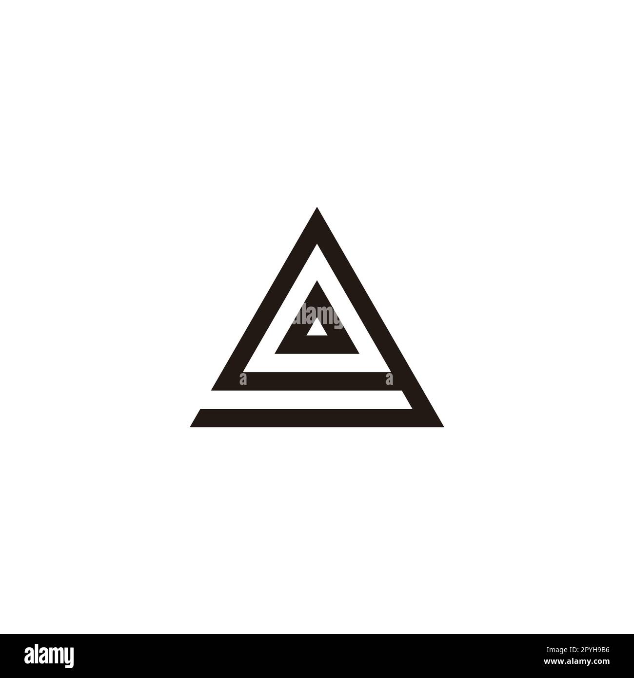Letter o and g triangle geometric symbol simple logo vector Stock ...